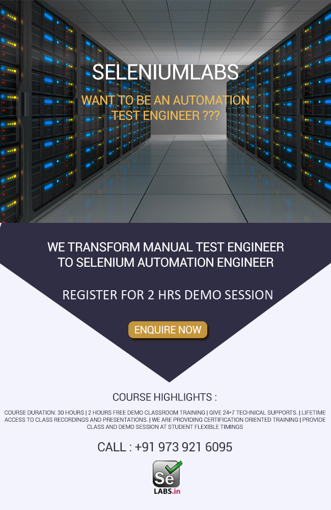 Selenium Training In Bangalore The Best Online Selenium Training Institute In
