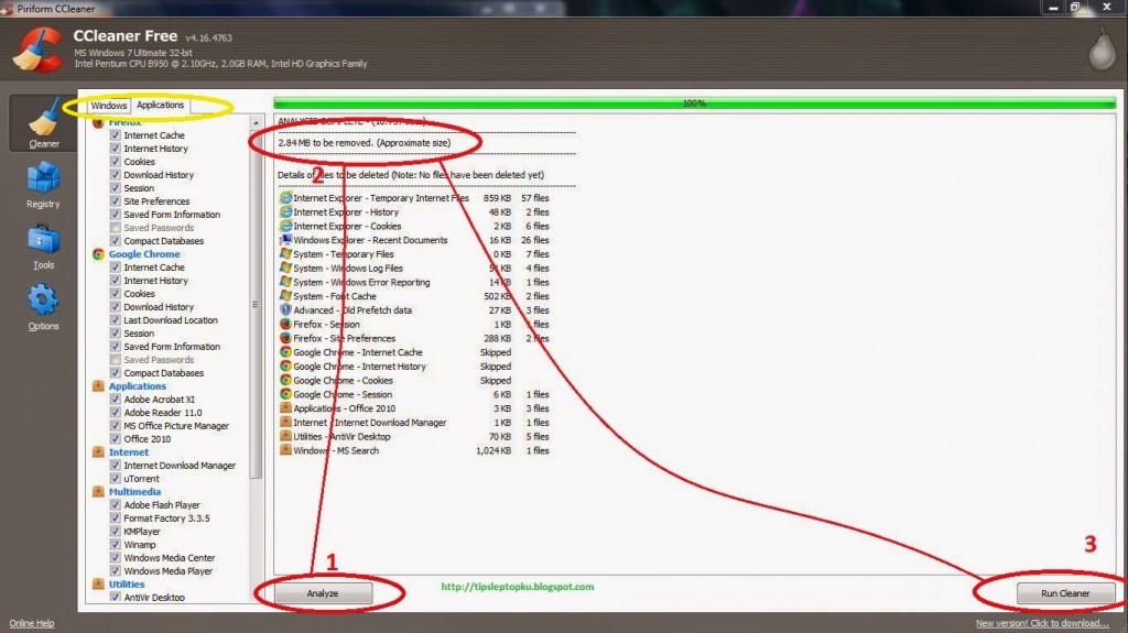 Pengertian dan Fungsi Menu-Menu CCLEANER