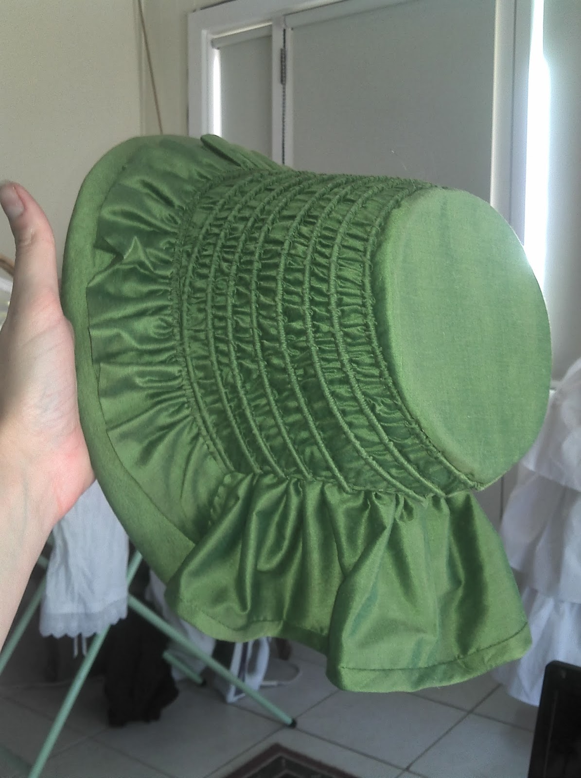 Stepping Into History: 1850s-Early 1860s Green Bonnet
