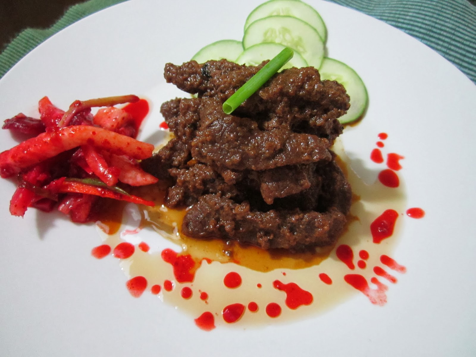 .: BRAISED BEEF BULGOGI WITH KOREAN RADISH AND BEETS KIMCHI