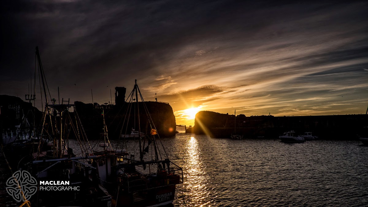 Sunset at Dunbar Castle and Harbour