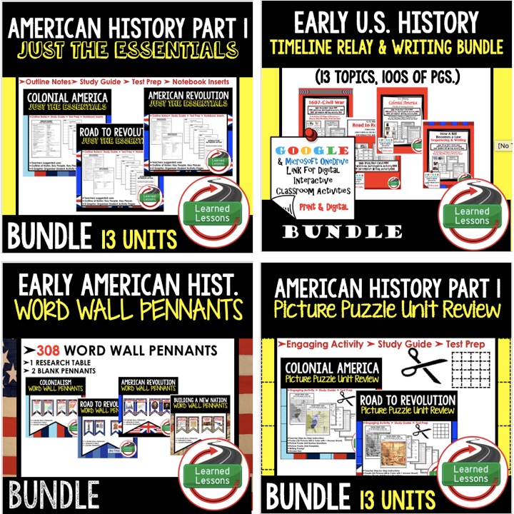 AMERICAN HISTORY COLONIALISM TO RECONSTRUCTION GROWING MEGA BUNDLE ...
