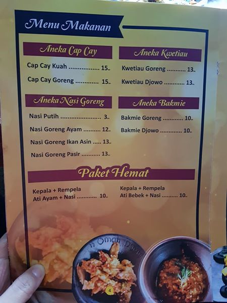 Daftar Menu Omah Djowo | Alamat Destinasi