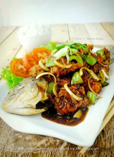 Citra's Home Diary: Ikan saus lada hitam / Indonesian crunchy fish in ...