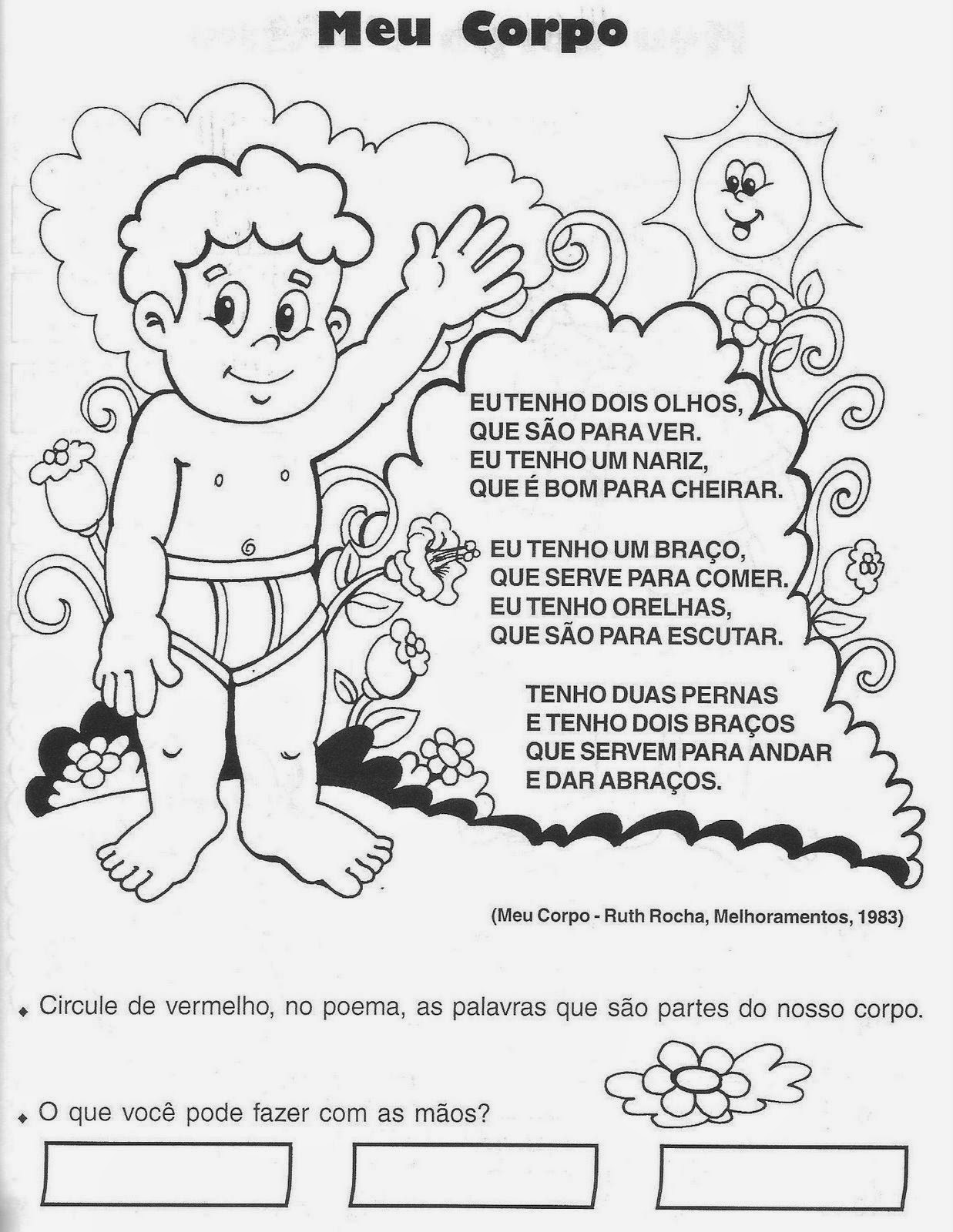 Atividades De Ciencias 1 Ano Partes Do Corpo Humano - NAZAEDU