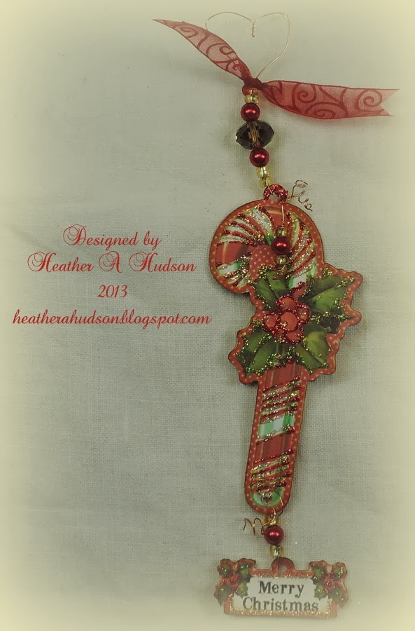 Heather A Hudson: Vintage Candy Cane & Christmas Holly Ornament ...