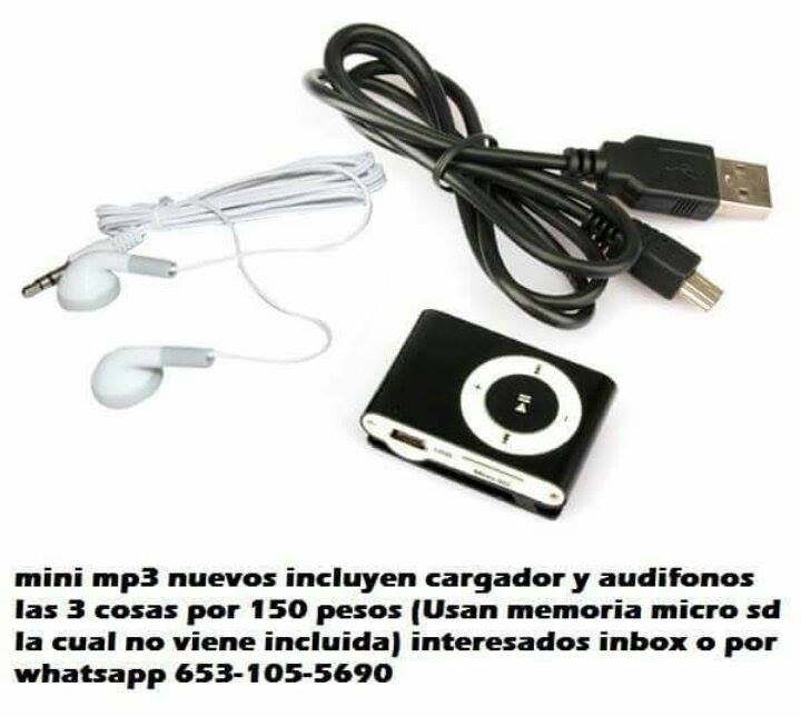 Suplementos: Mini mp3 varios colores ya incluye audifonos y cargador