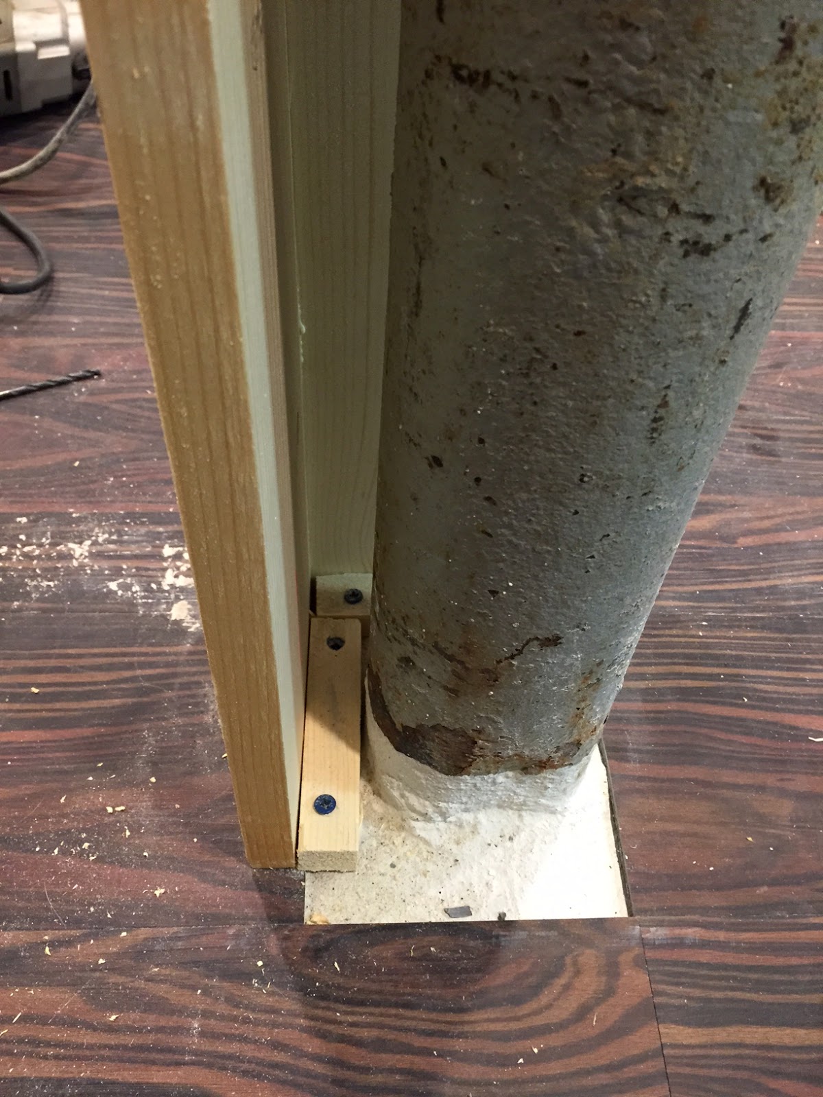 Over on Dover: A Post About A Post: Disguising A Basement Support Pole
