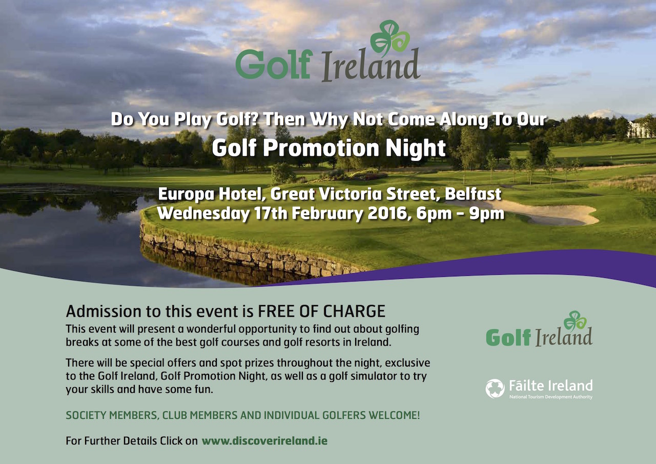 Hooked: Ireland's Golf Courses: Golf Promotion Night, 17th February ...