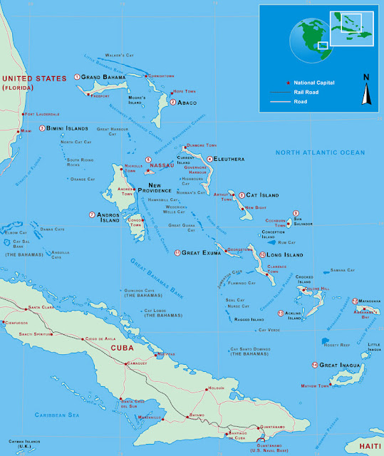 BAHAMAS - GEOGRAPHICAL MAPS OF BAHAMAS ~ Klima Naturali™