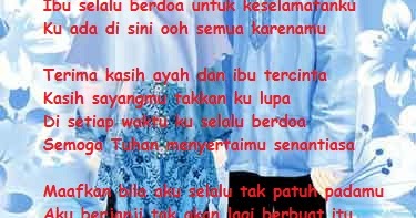 lirik lagu kasih ibu dan ayah - Kevin Lambert