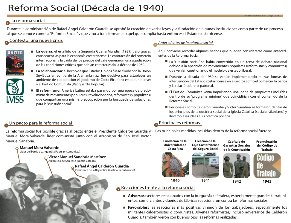 Aula de Estudios Sociales: La reforma social en Costa Rica (1940-1948)