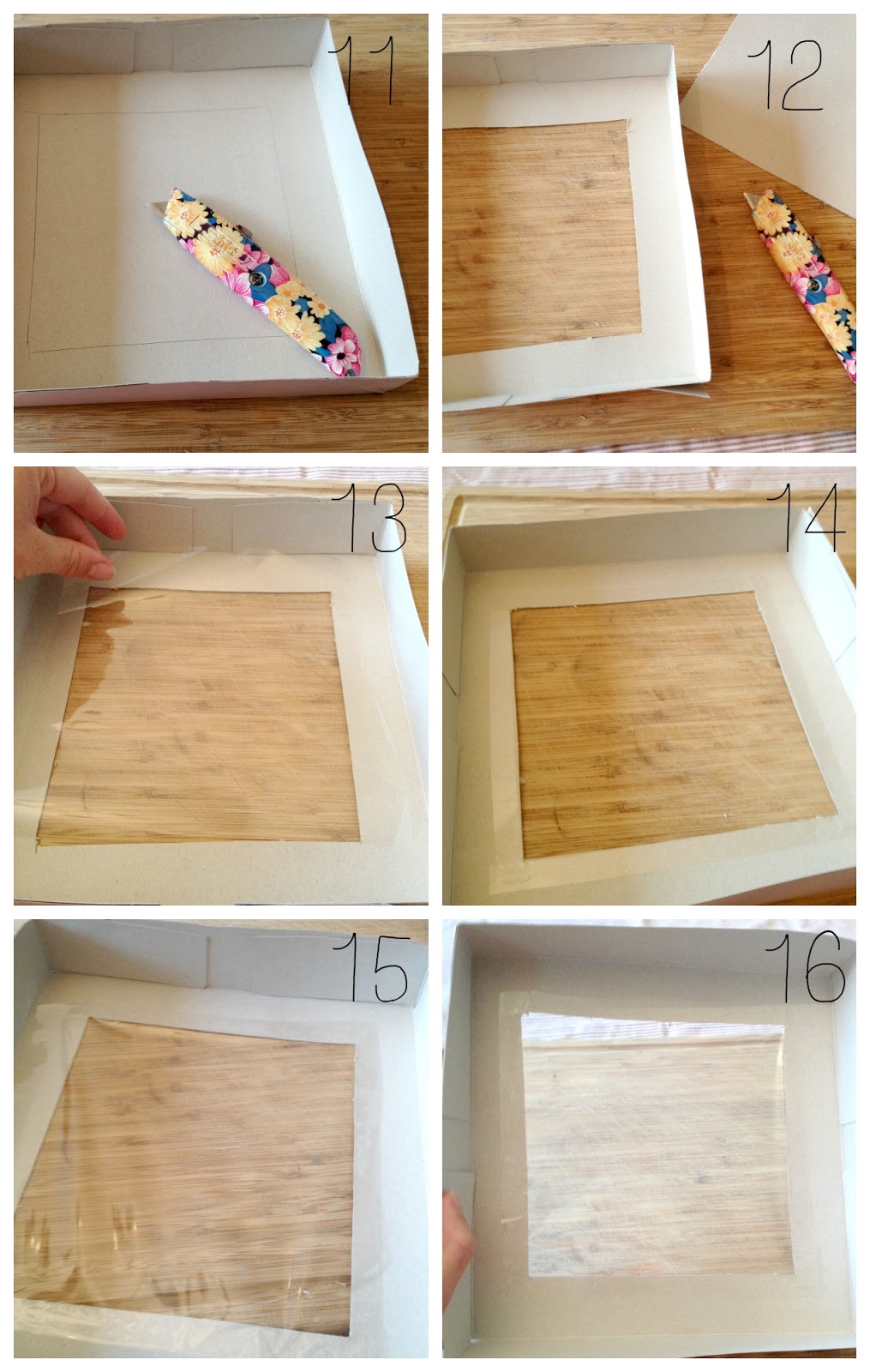11. Use your box cutters or exacto knife to cut the inside out of the ...