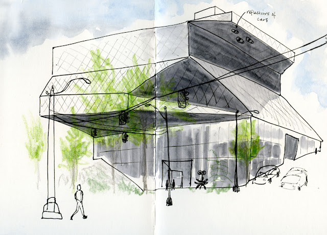 Urban Sketchers Seattle: A Library and a Walrus