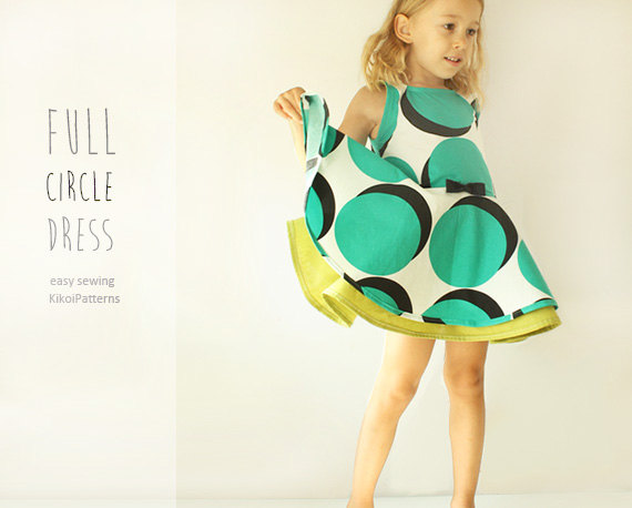 Kikoi easy PDF patterns for girls toddlers and babies: Full circle pattern