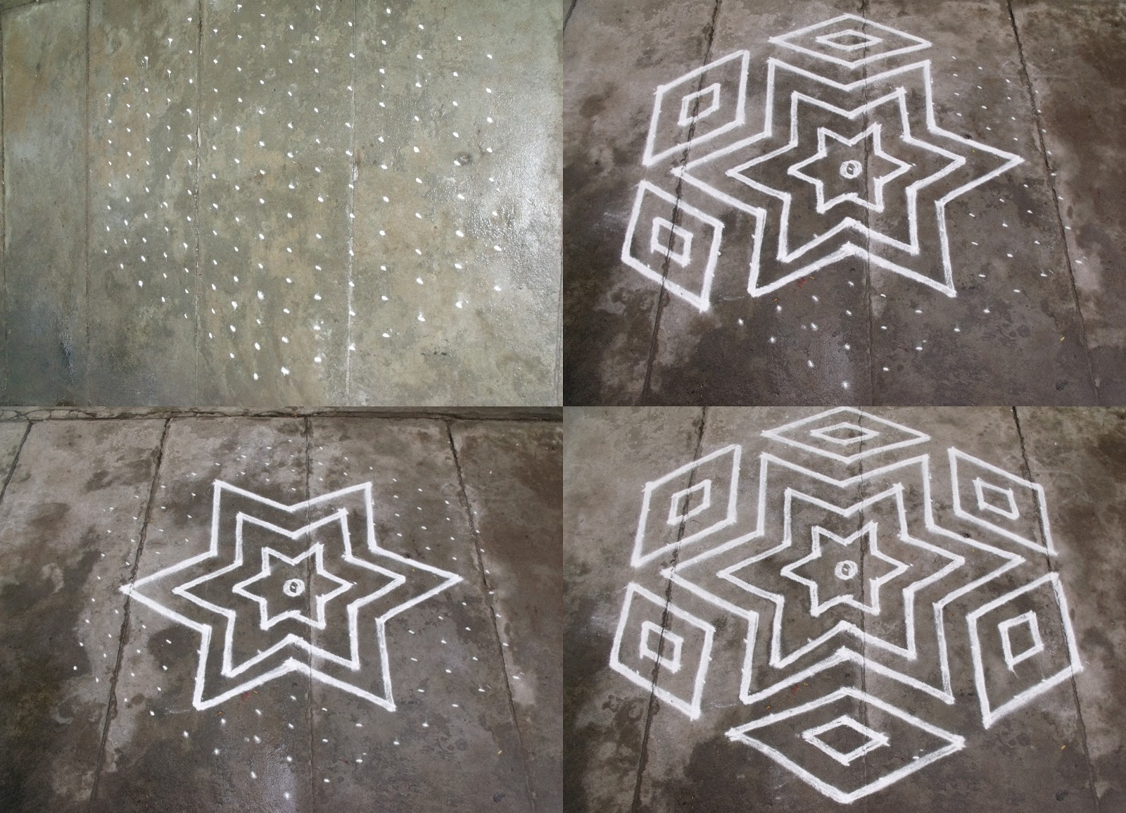 Rangoli designs/Kolam: S.No. 25 :-15-8 Pulli kolam