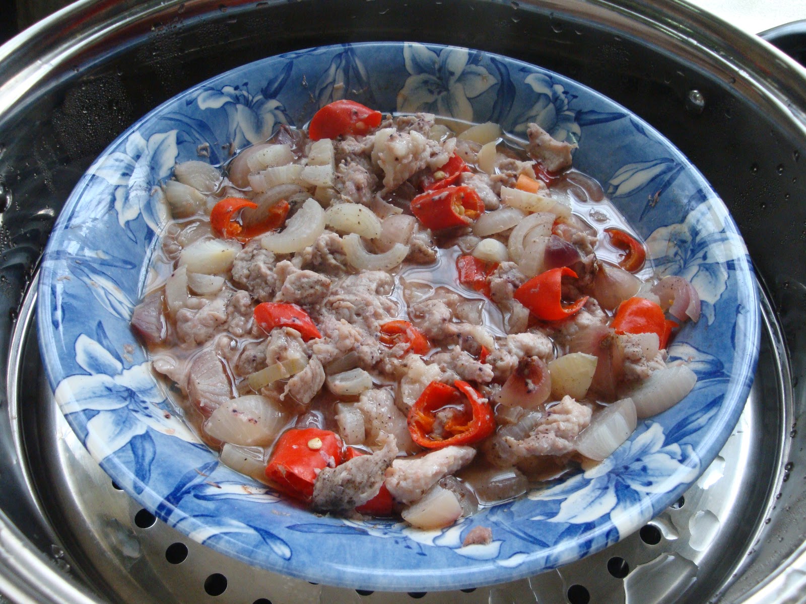 From Anna Chong's Kitchen: Steamed pork with (cincalok)