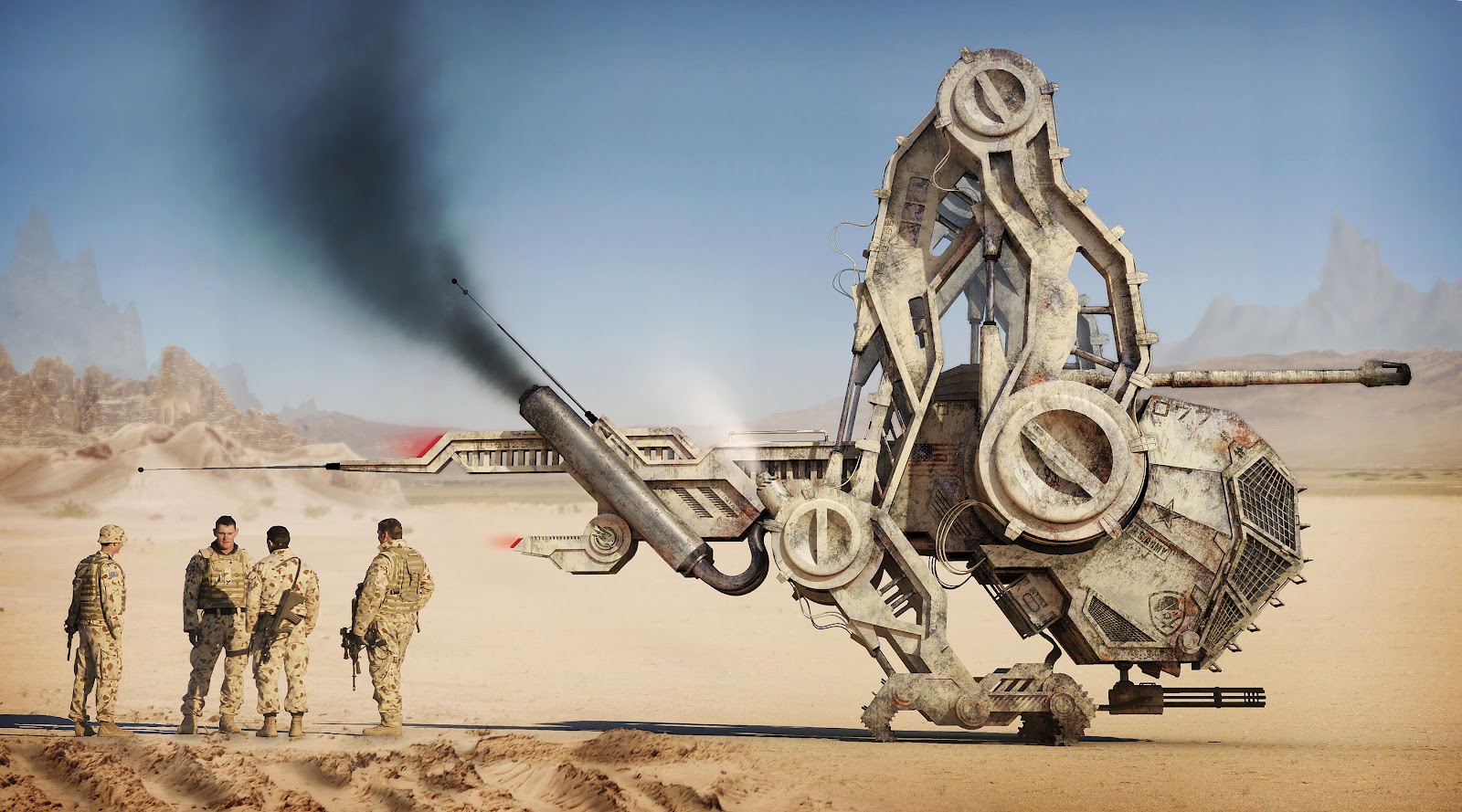 Art of Gurmukh Bhasin: Desert Army Mech Final views