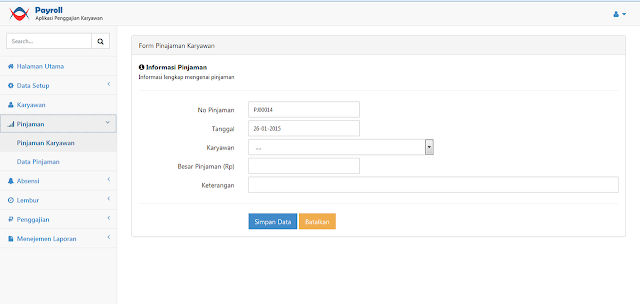 Sourcecode aplikasi payroll / penggajian online berbasis web php mysql | information online