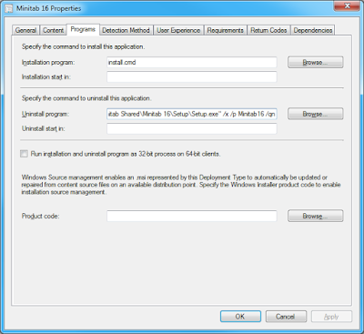 think ride: Configuring Minitab 1610 for SCCM 2012