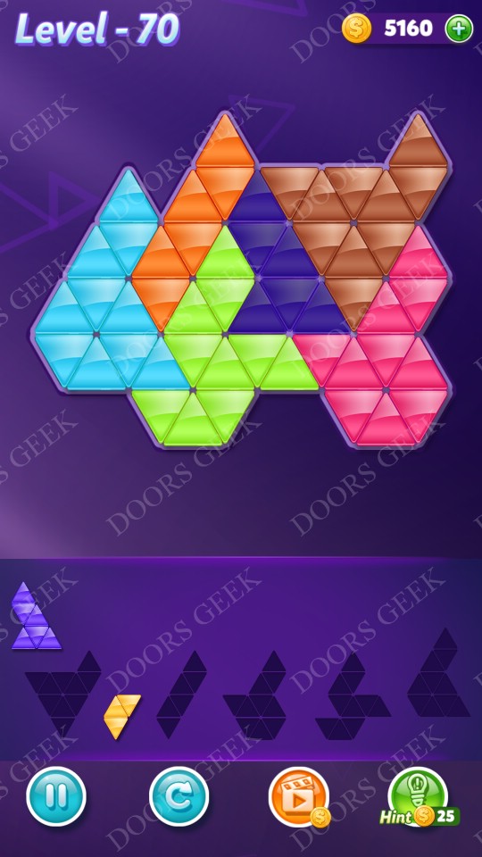 Block! Triangle Puzzle Intermediate Level 70 Solution ~ Doors Geek