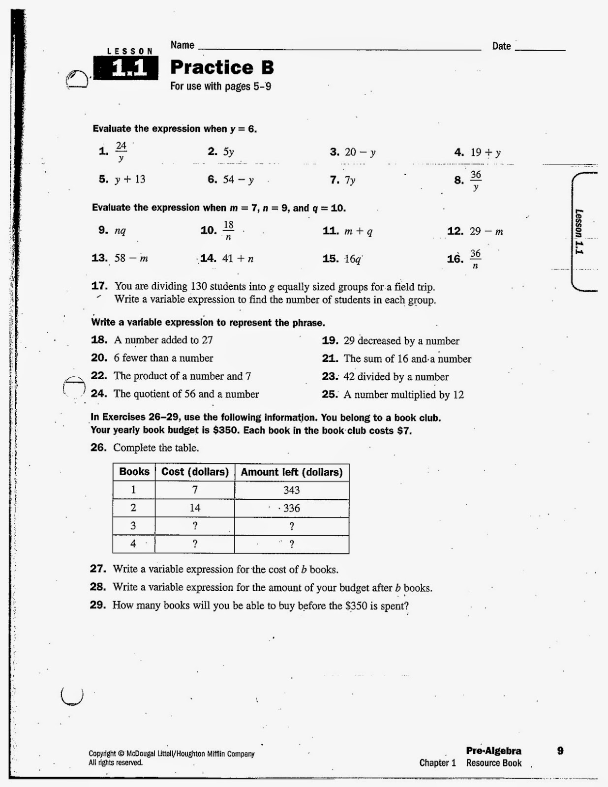 Heidemann 8th Grade Math: Pre Algebra- MONDAY, 8/25/2014