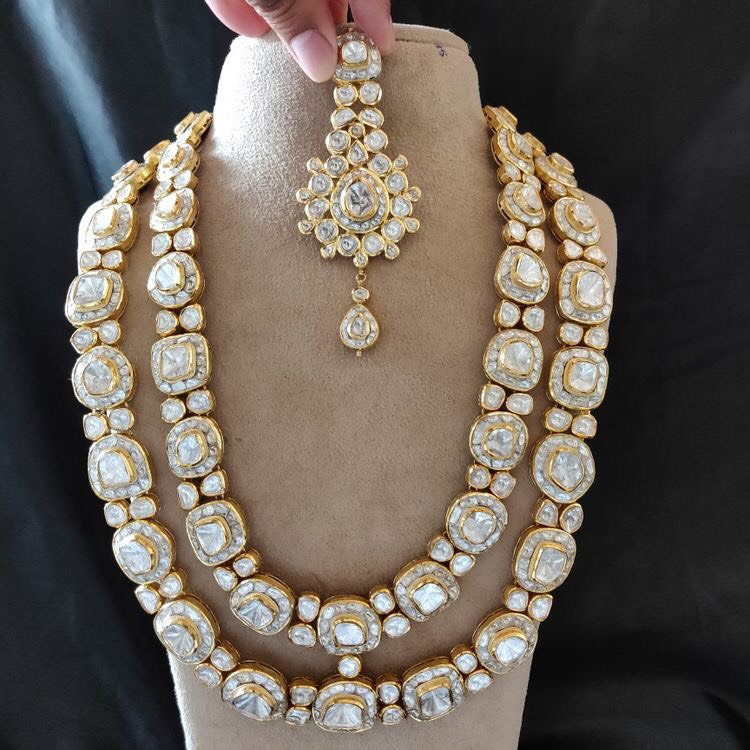 Two Layer Flat Diamond Long Chain - Jewellery Designs