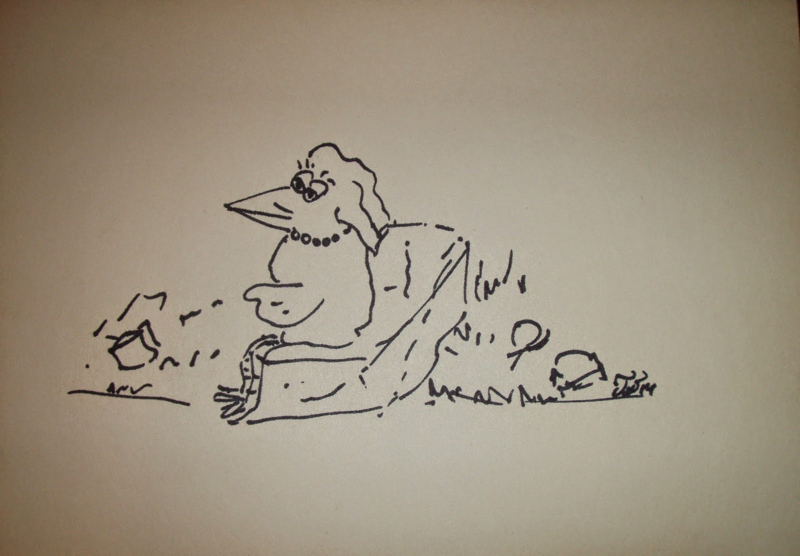 An Art Work A Day: On Zen Sitting Stone - Sketch ink on paper 21x30cm