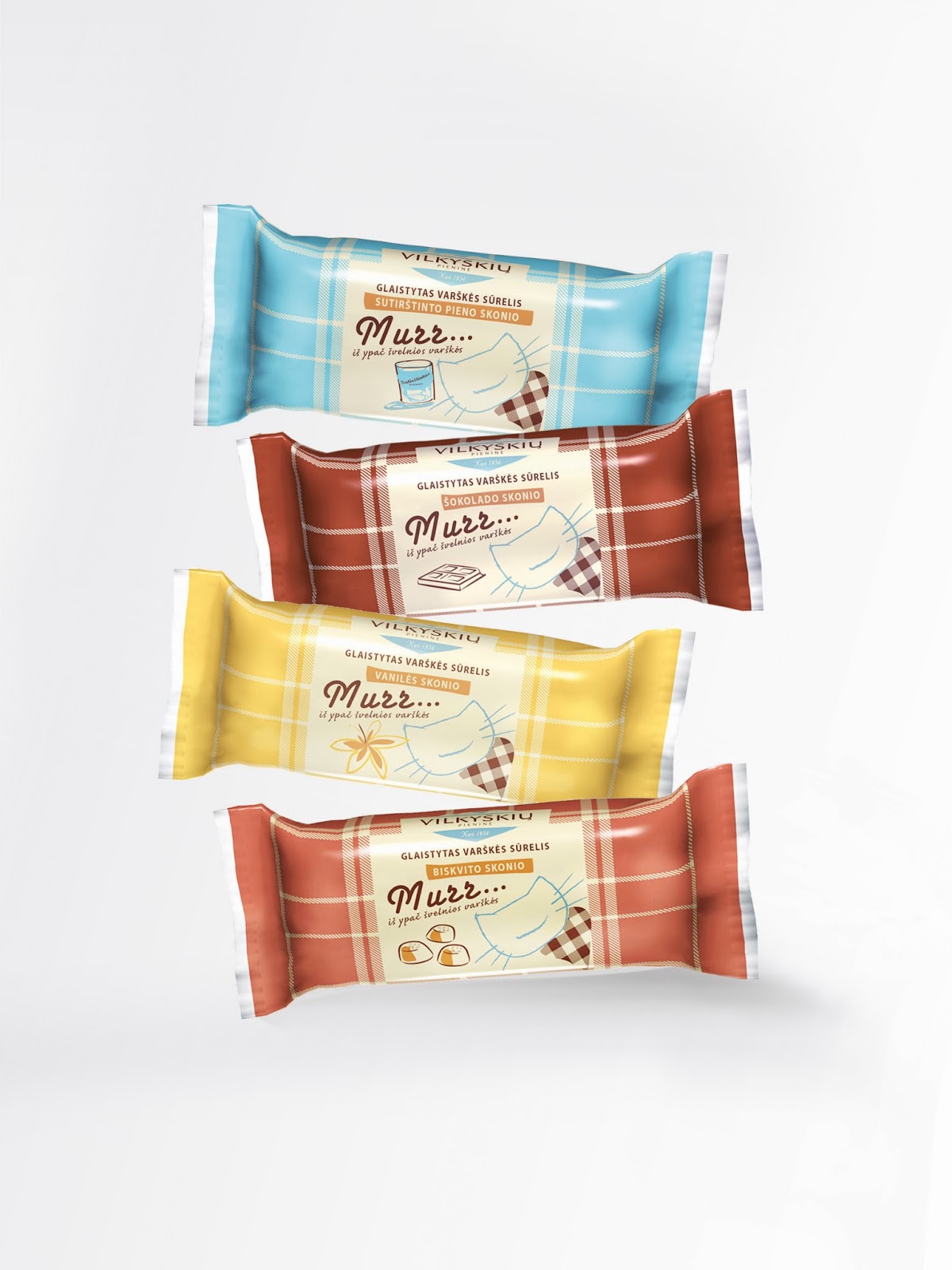 Vilkyškių Pieninė desert Quark Bar line on Packaging of the World ...