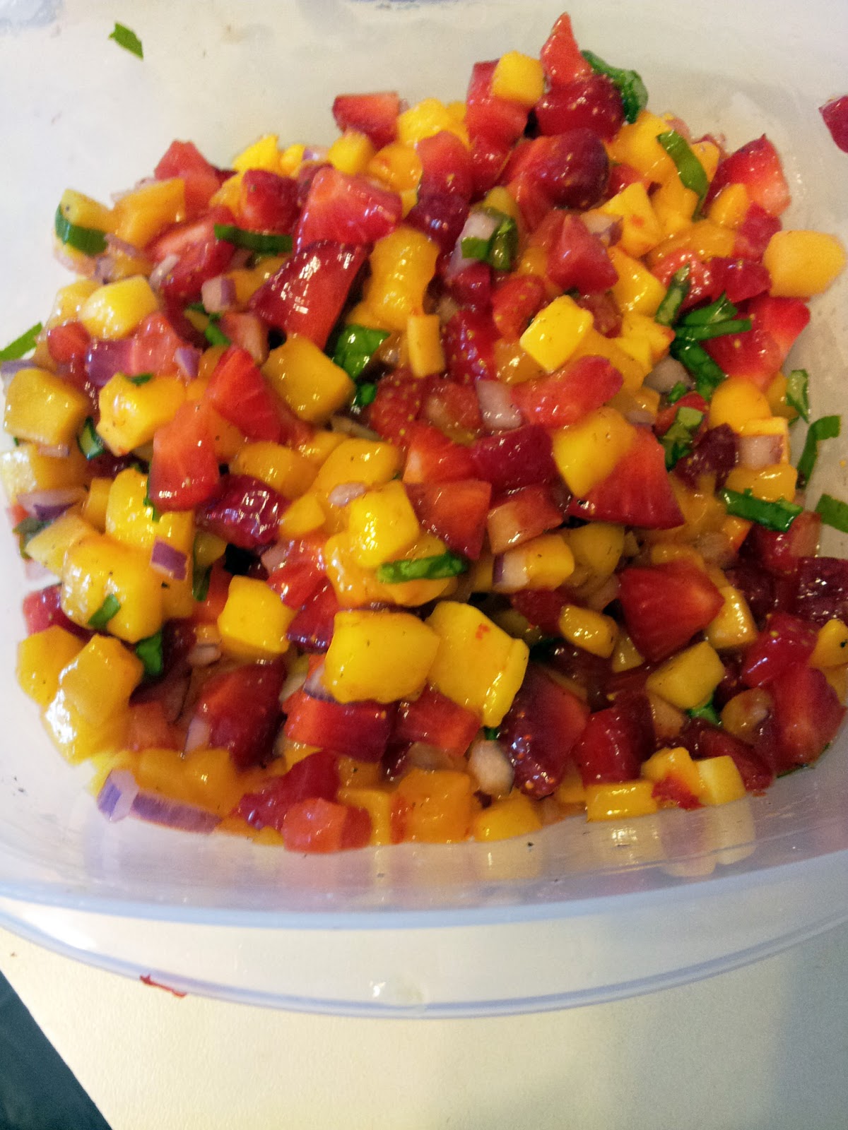 Join us, pull up a chair: Strawberry Mango Salsa - #TheSaladBar