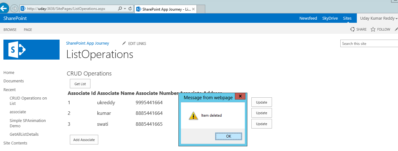 Sharepoint: How To: CRUD operation in SharePoint apps on list (host web apps) using JavaScript ...