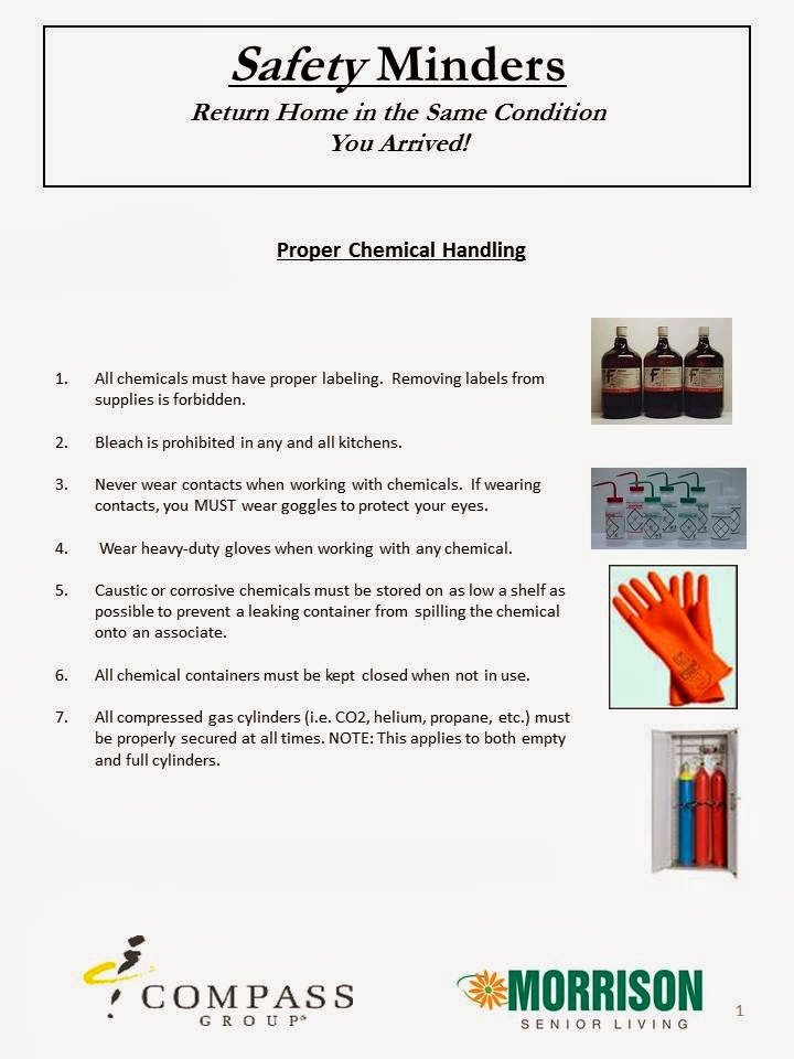 Be The Benchmark: Weekly Safety Tip: Chemicals