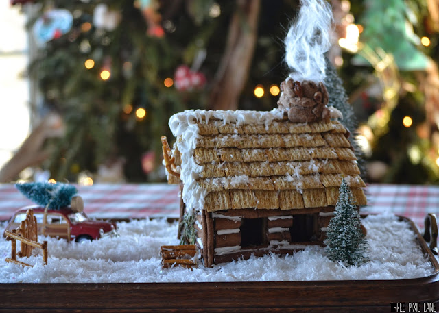 Three Pixie Lane: Gingerbread Log Cabin