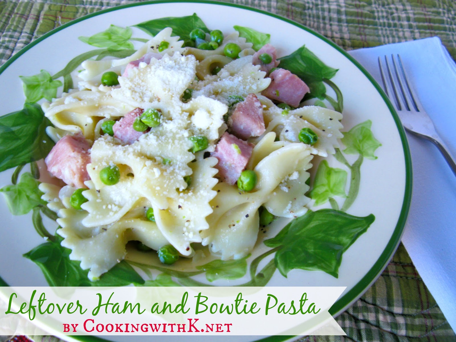 Leftover Ham with Bowtie Pasta