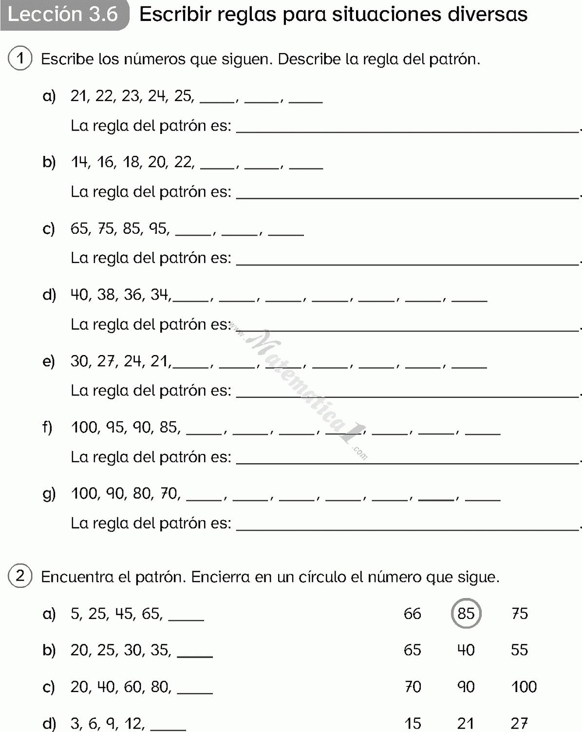 PATRONES E INCOGNITAS EJEMPLOS RESUELTOS DE MATEMATICA 3–TERCERO BASICO PDF