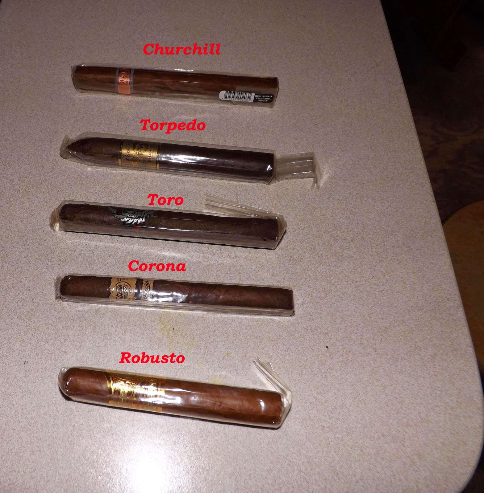 The Cigar Stop: The 5 Basic shapes and sizes in cigars