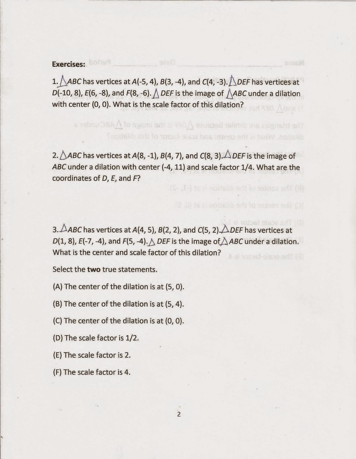 Geometry, Common Core Style: PARCC Practice Test Question 7 (Day 152)