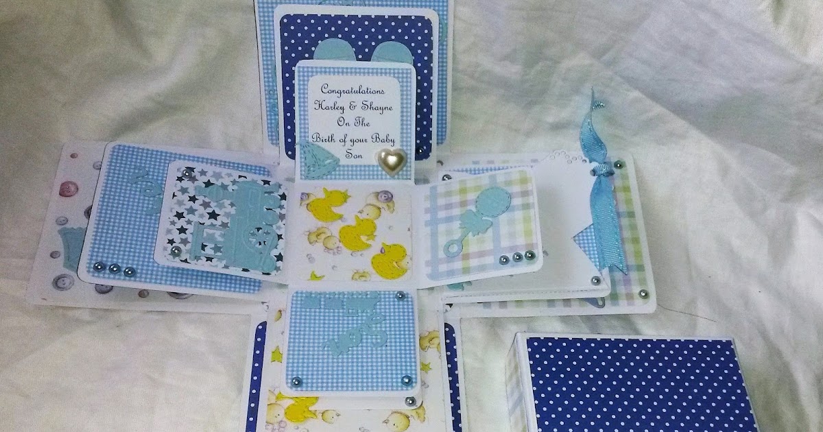 Cards made by Beckie: Baby boy exploding box