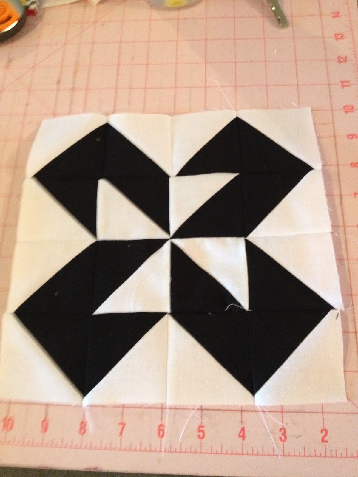 knit 'n lit: Modern Half-Square Triangle Quilt-a-Long Block 12