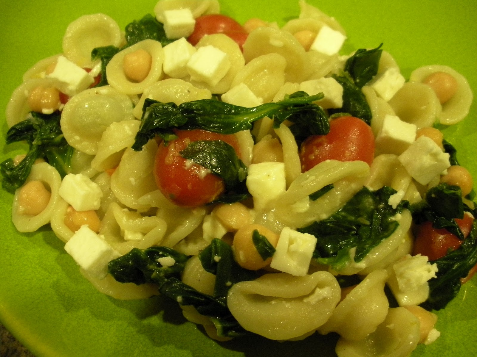 School of Eating Good: Pasta with Greens, Garbanzo Beans, and Feta
