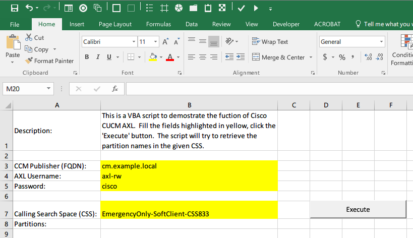 UC Corner: Excel, AXL, and Cisco CUCM
