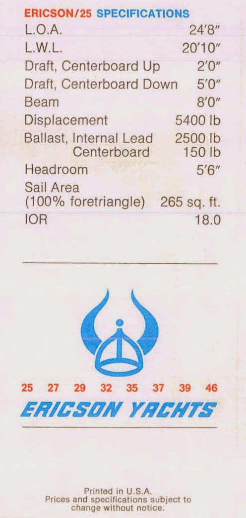 Ericson 25, Oystercatcher: Ericson 25, Advertisement, Original Brochure ...