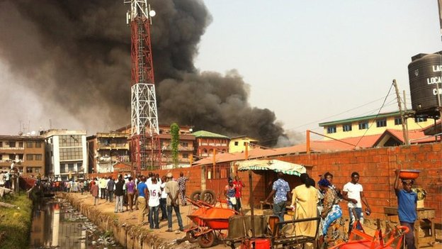 Nigeria - Lagos Island On Fire After Firecrackers Warehouse Explosion ...