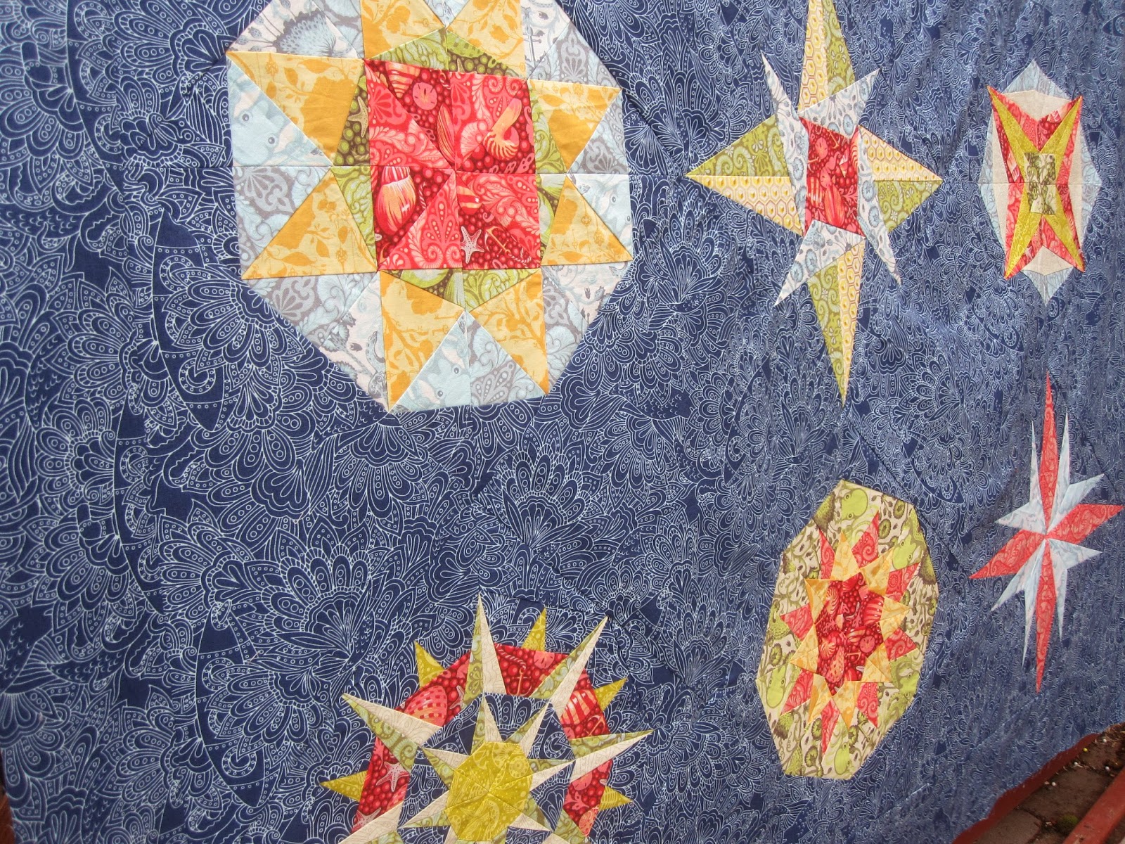 Solar Threads: Sea Star Quilt Top Finished!!