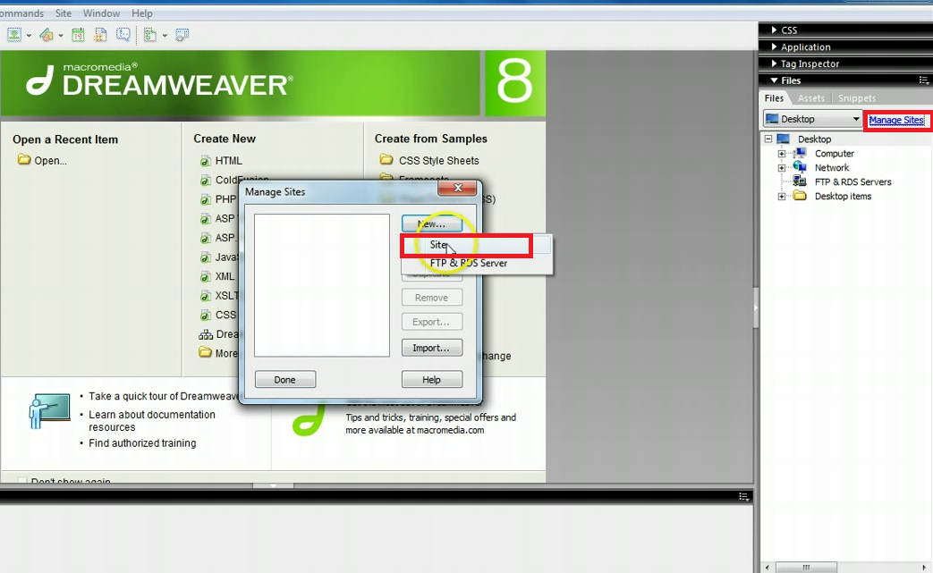 Cara Membuat Site di Macromedia Dreamweaver 8 | Catatan Komputer Online
