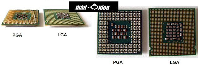 PGA (Pin Grid Array) y LGA (Land Grid Array)