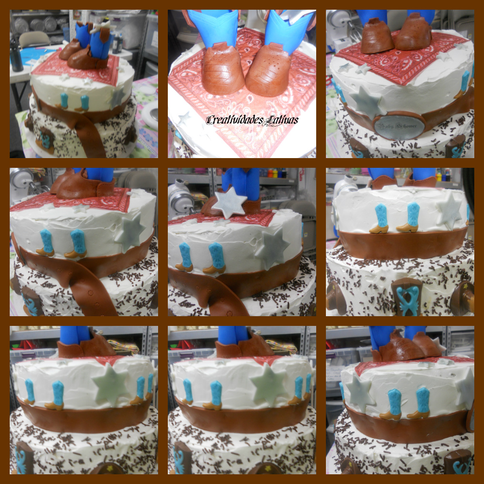 Creatividades Latinas: Cow Boy Boots Fondant Cake