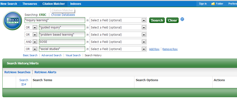 Enquiries about "Inquiry": Searching using Google, Google scholar, A+ ...