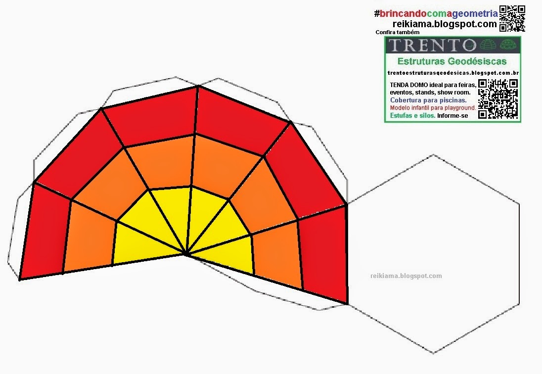 ...Brincar faz bem....: Piramide hexagonal com base de 6 lados recorte ...