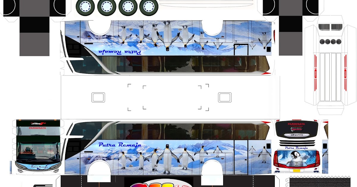 DESIGN PAPERCRAFT BUS: Pola papercraft bus PUTRA REMAJA HDD